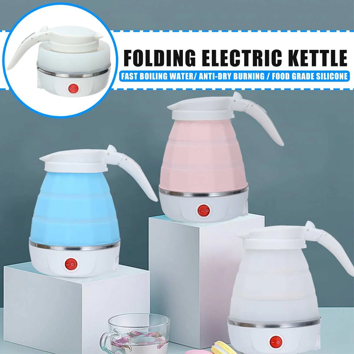 Foldable Electric Kettle - Portable Silicone Travel Kettle - BuyBae ...